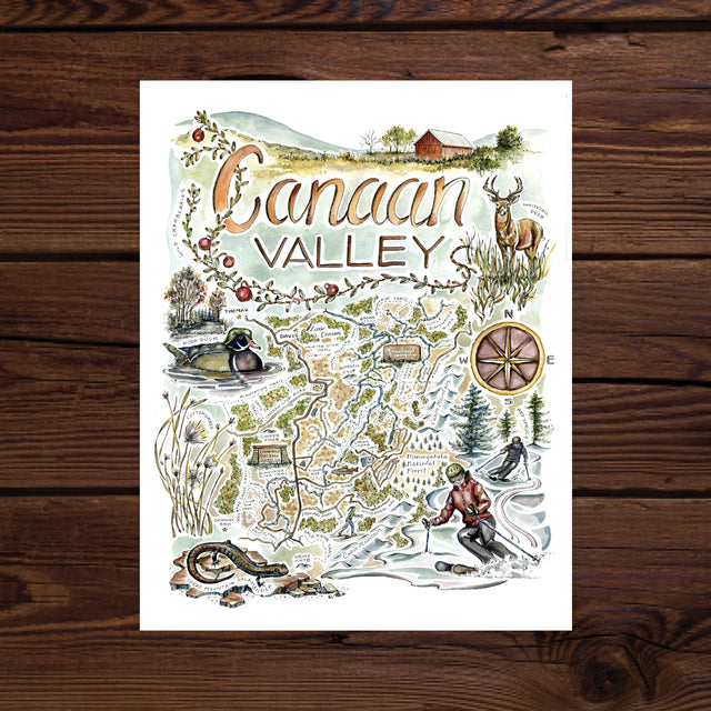 Canaan Valley - Watercolor Illustrated Map – Rosalie Haizlett Illustration