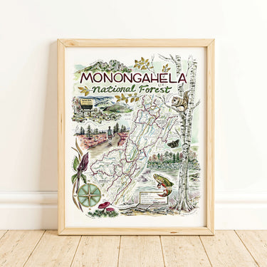 Monongahela National Forest - Watercolor Illustrated Map – Rosalie ...